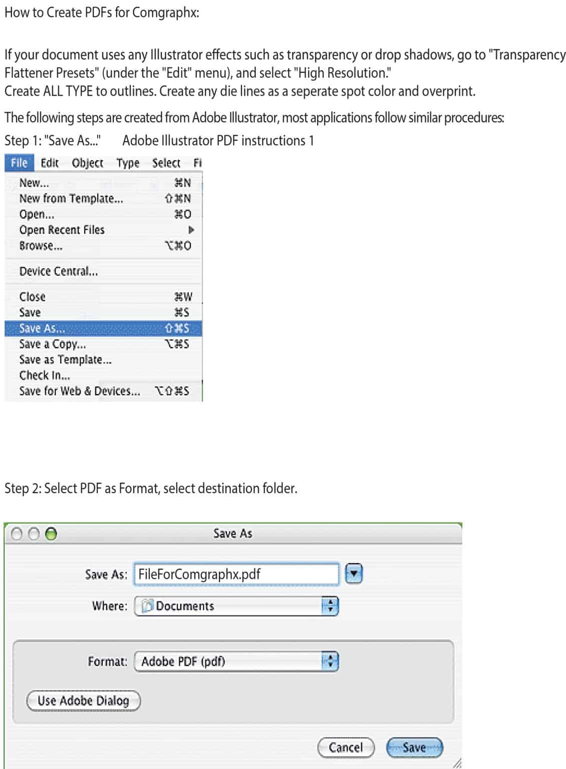 How To Save A Press Ready PDF - Comgraphx